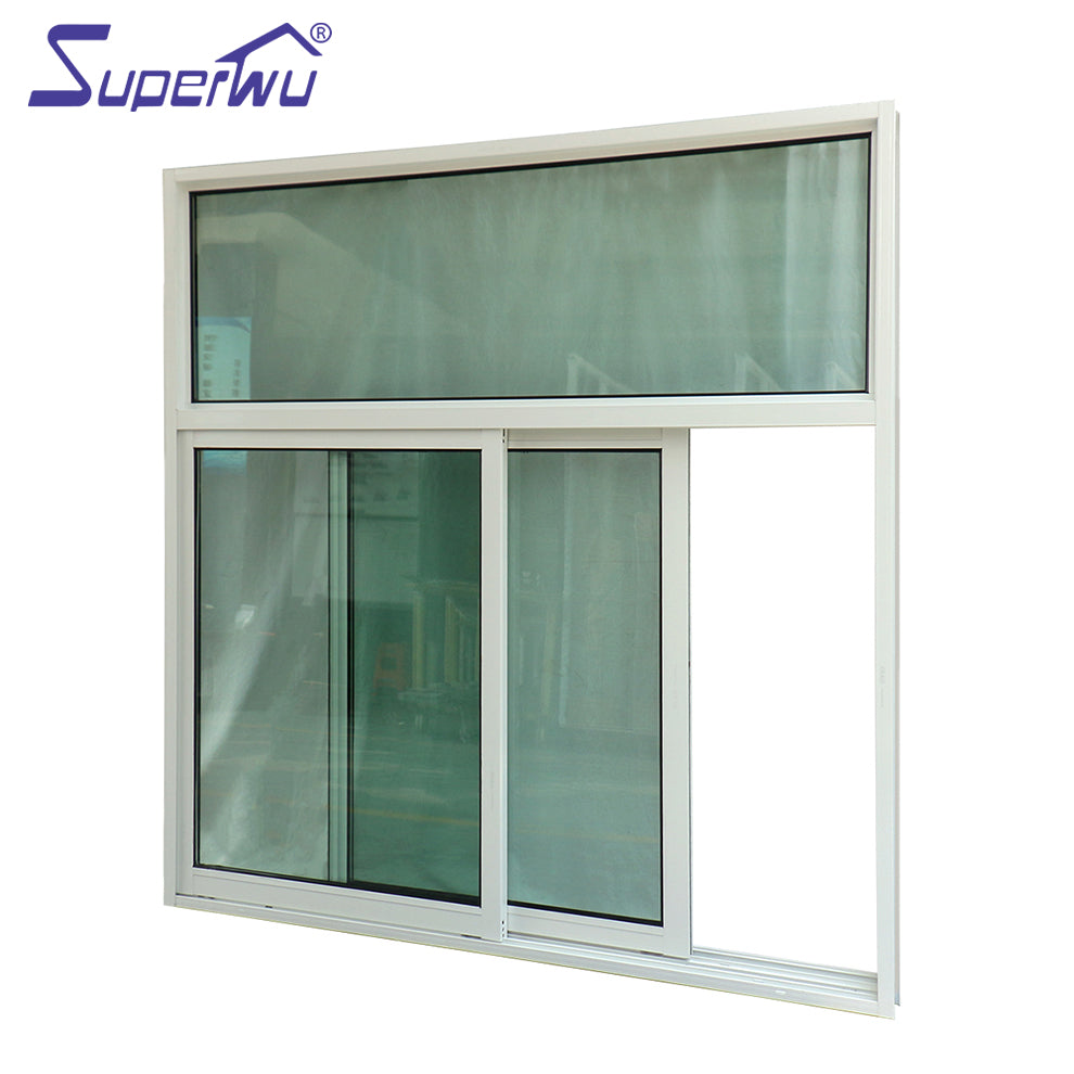 Superwu Customized Size Modern Aluminum Frame Double Glass Sliding Win ...