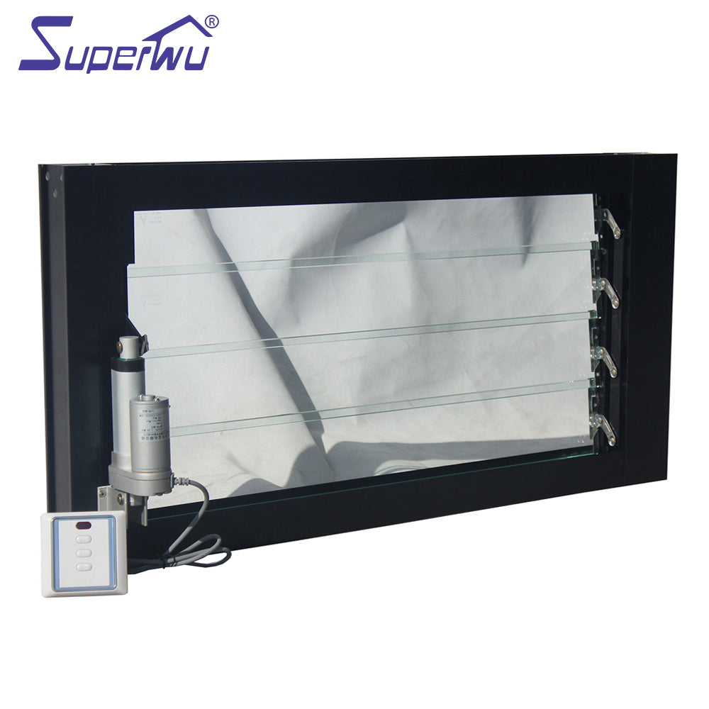 Superwu Decorative black color profile aluminum louver shutter Window ...