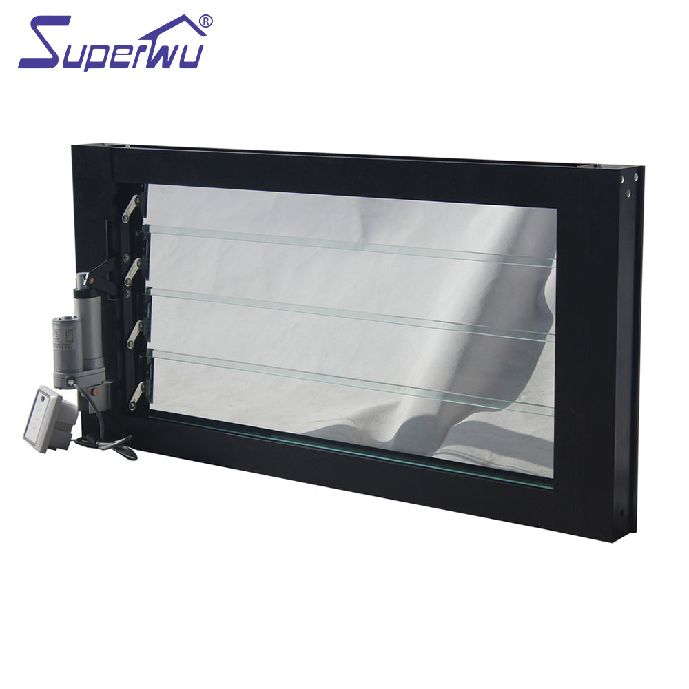 Superwu Decorative black color profile aluminum louver shutter Window ...