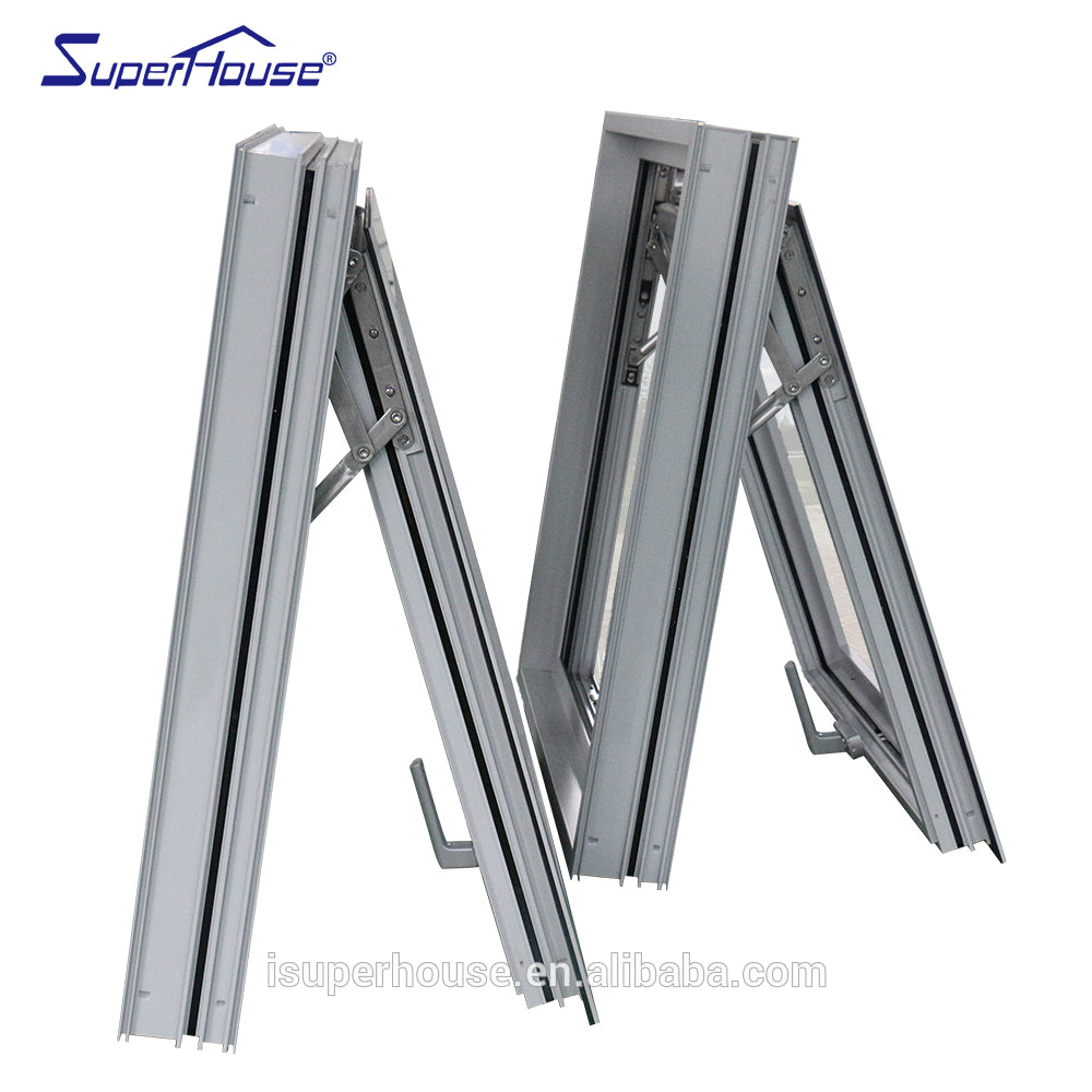 Superhouse Anodized Natural aluminium clear glass crank awning window ...