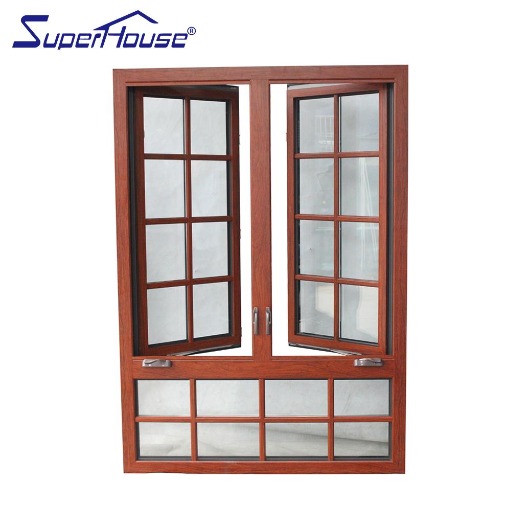 Superhouse AAMA MIAMI DADE standard aluminium clad wood crank casement ...