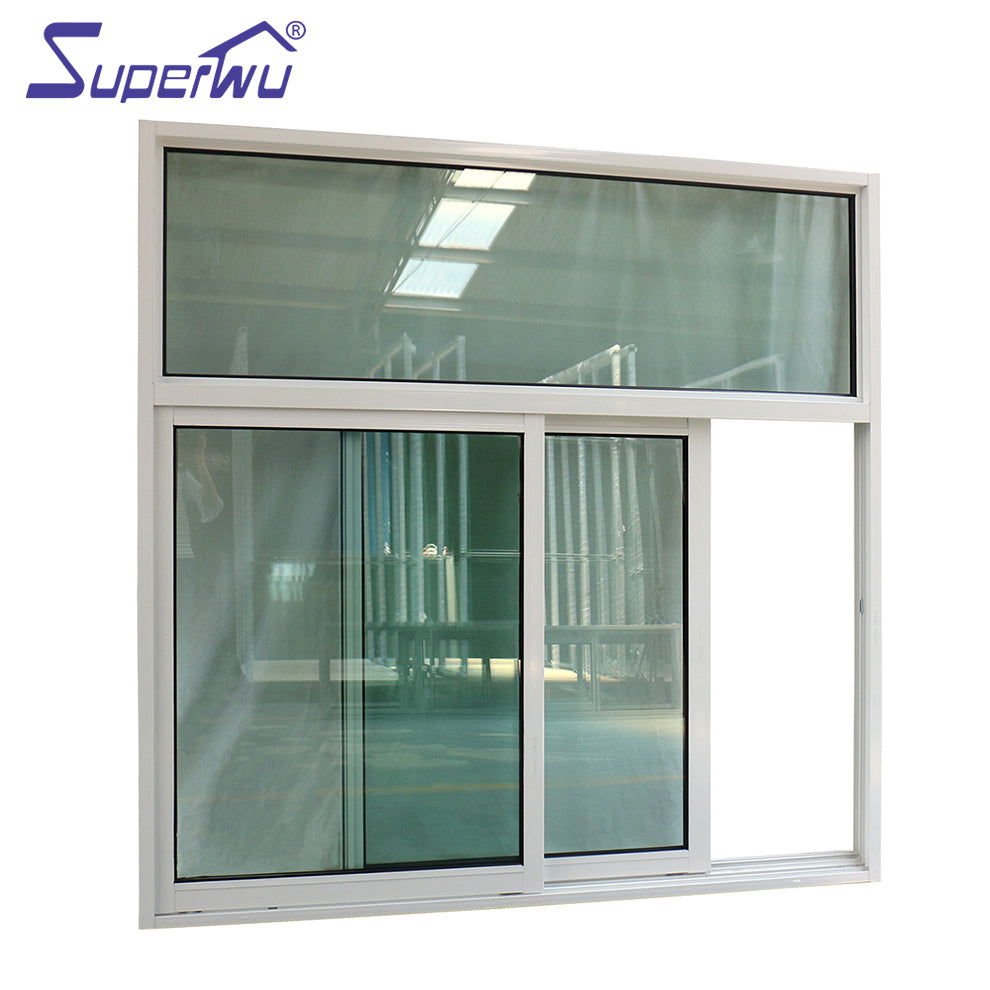 Superwu Customized Size Modern Aluminum Frame Double Glass Sliding Win ...