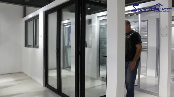 Superhouse Commercial system glass aluminum bi-folding / bifold / acco ...